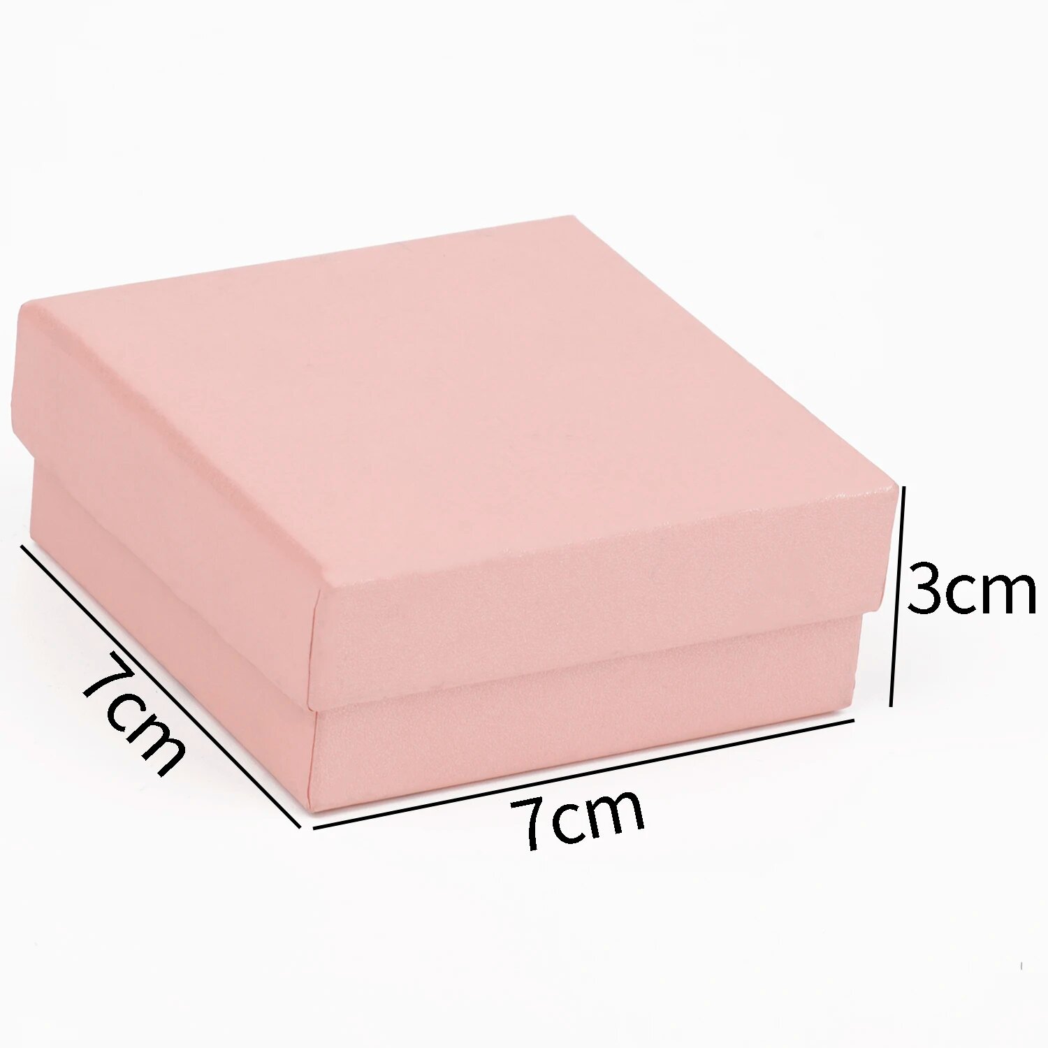 Розовая шкатулка для украшений 7x7x3 см
