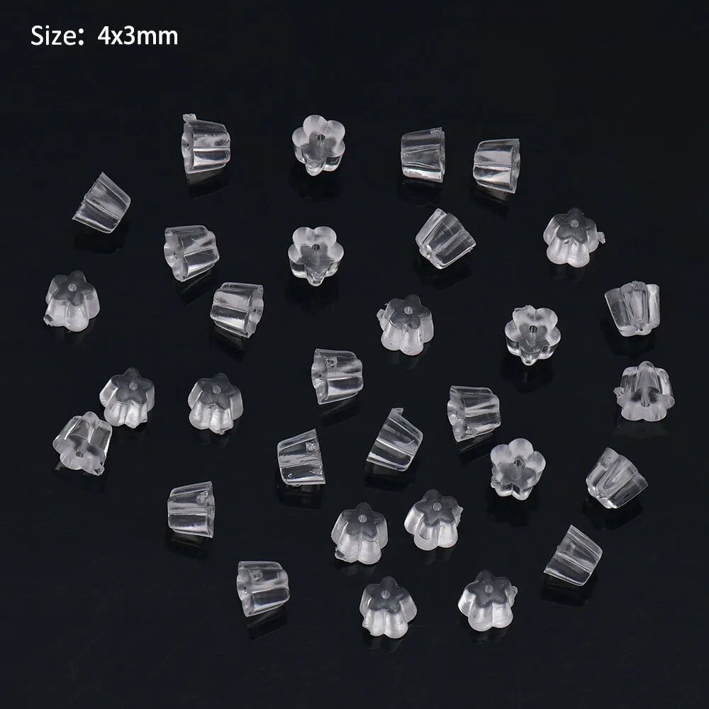 Застежки для сережек силиконовые 200pcs