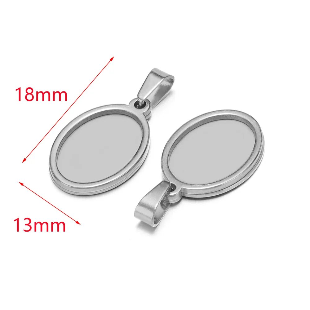 5 шт, подвески из нержавеющей стали с кабошоном и камеей steel 13x18mm