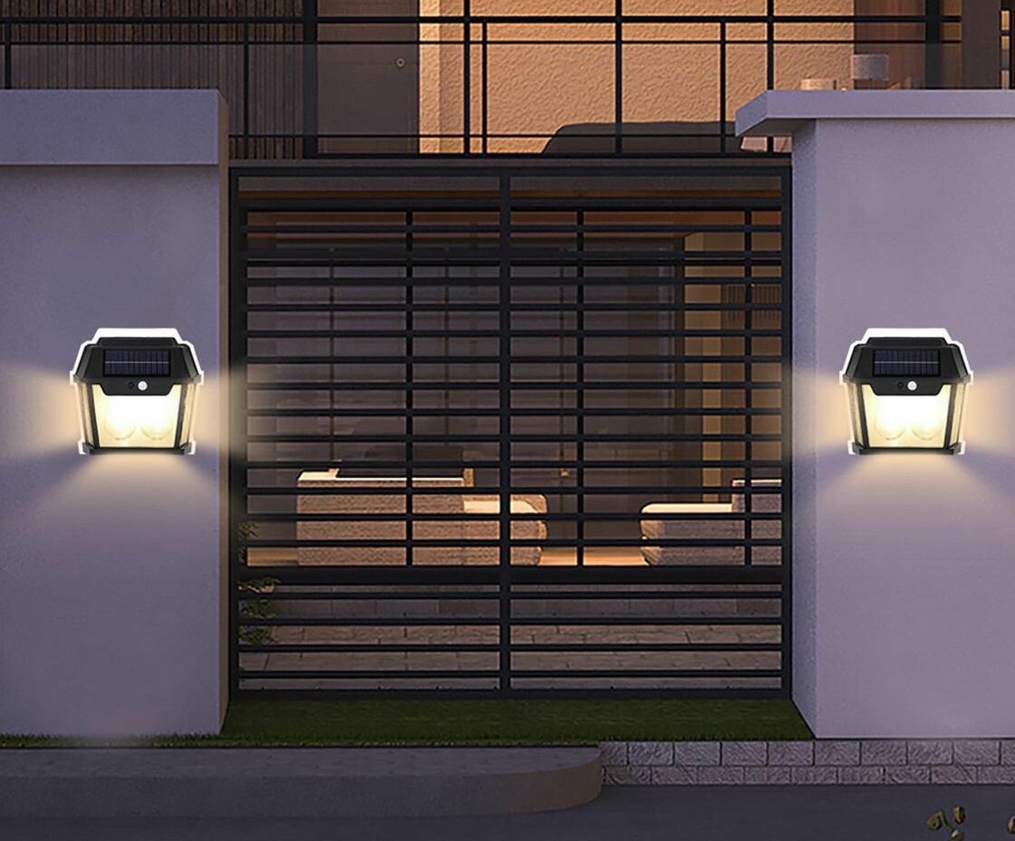 Ретро садовый светильник на солнечной батарее с сенсором движения
