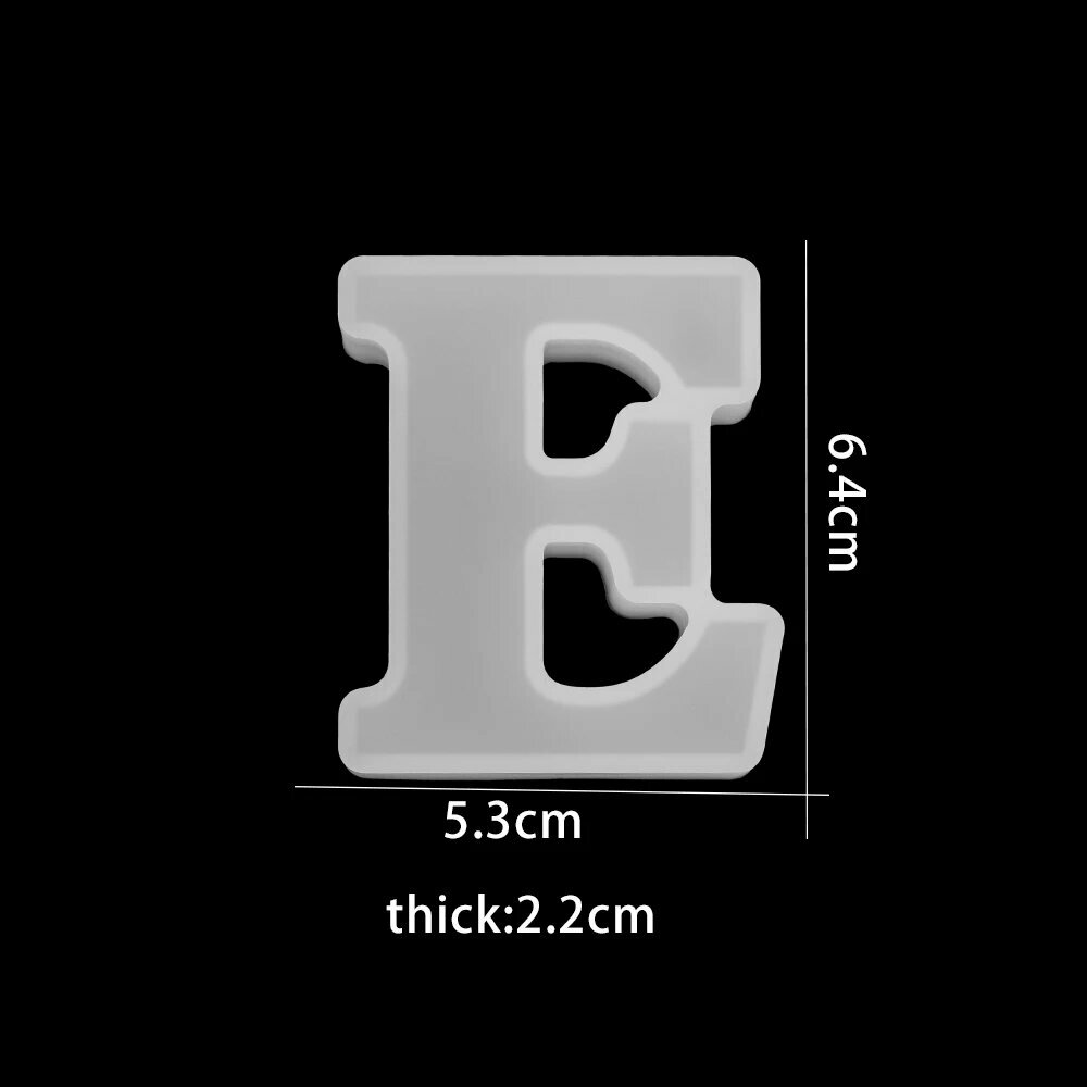 Силиконовая форма для литья буква E, 6.4 x 5.3 x 2.2 см
