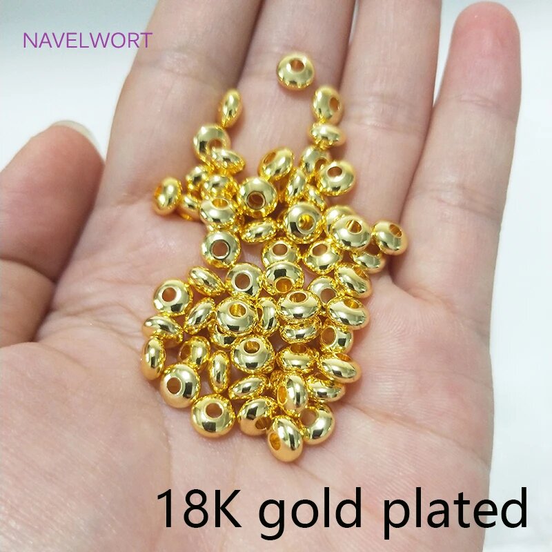 Разделители для бисера 18K gold plated, 6mm - 50 шт