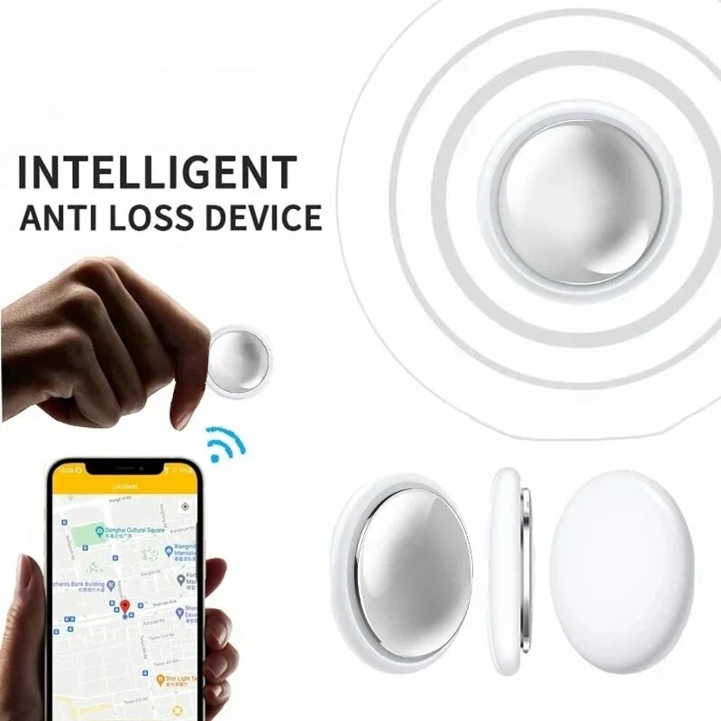 Чехол для Apple AirTag, черный, с кожаной вставкой — фото 1