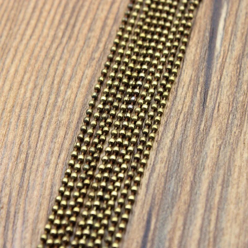 Молния металлическая шариковая, 5 м, antique bronze, 2.4mm