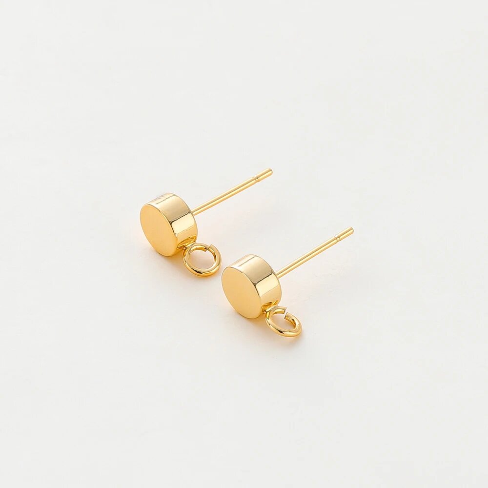 St.kunkka позолоченные латунные серьги-гвоздики с крючками 10 шт 18K Gold