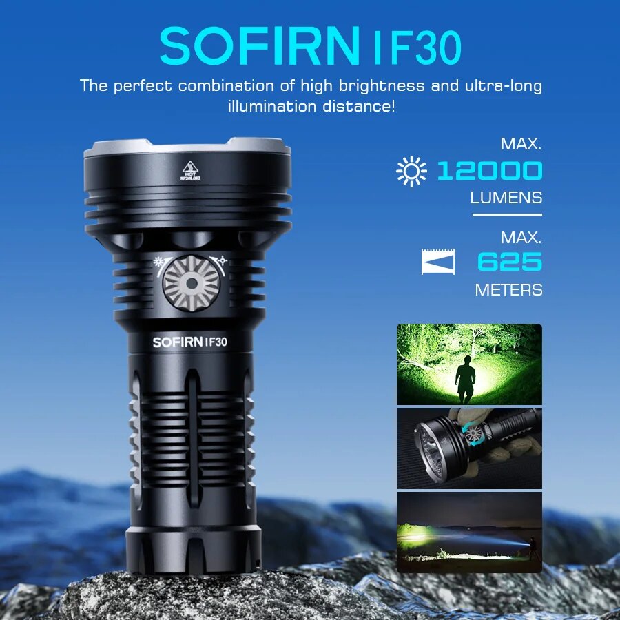 Sofirn IF30 водонепроницаемый фонарь 32650 12000лм
