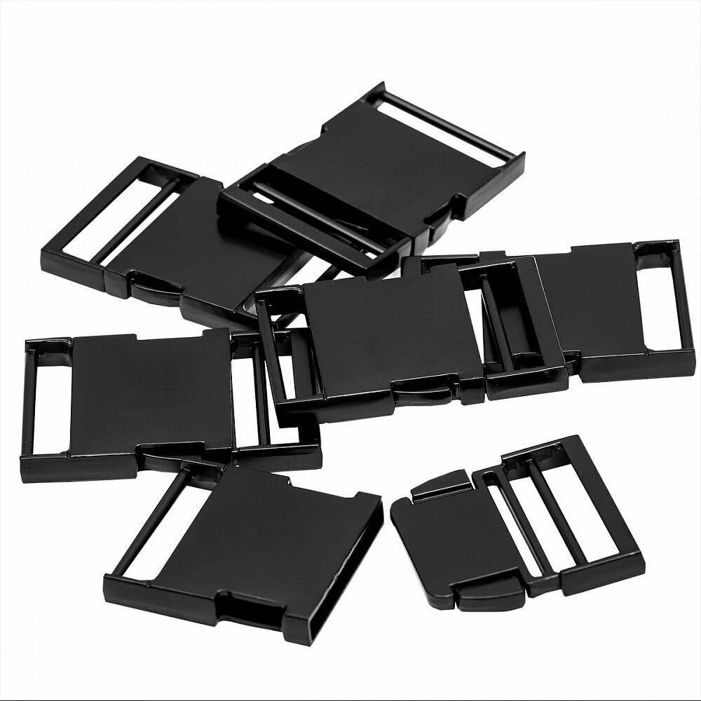 Пряжка-фастекс TBY металл 38 мм, 62x42 мм цвет матовый черный, упаковка 6 шт