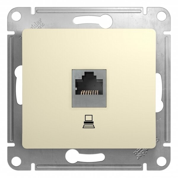 30 шт. Systeme Electric Glossa Беж Розетка компьютерная RJ45 кат.5E, GSL000281K