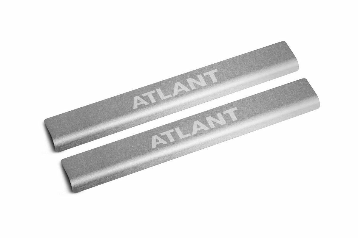 Накладки на пороги AutoMax для Sollers Atlant 2022-н. в, нерж. сталь, с надписью, 2 шт, AMSOATL01