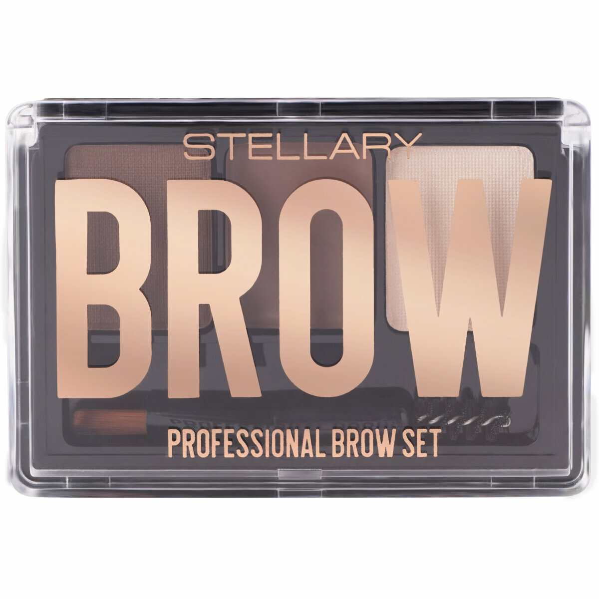 Набор для бровей Stellary Professional Brow set, тон 02 brunette, 2,40 г