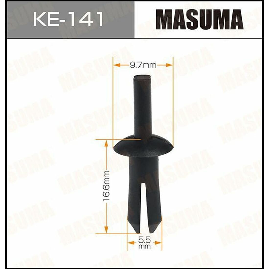 Клипса автомобильная (автокрепеж) для европейских автомобилей Masuma KE-141 50шт.