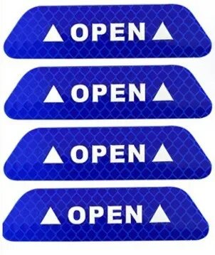 4 шт. Светоотражающие наклейки "OPEN" синие