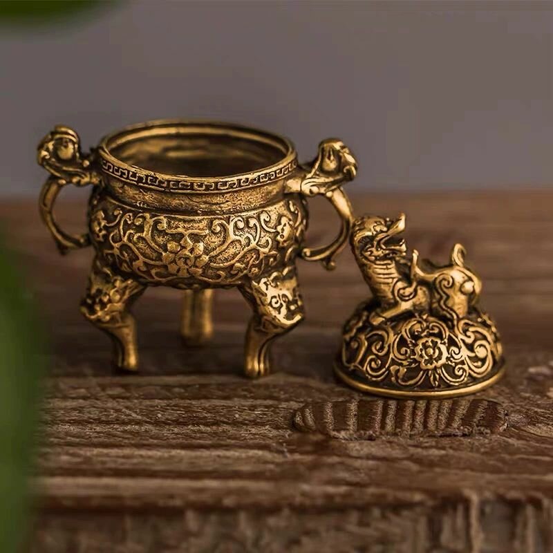 Курильница для благовоний из чистой латуни, 1 штука, Держатель для курильницы из Китая.