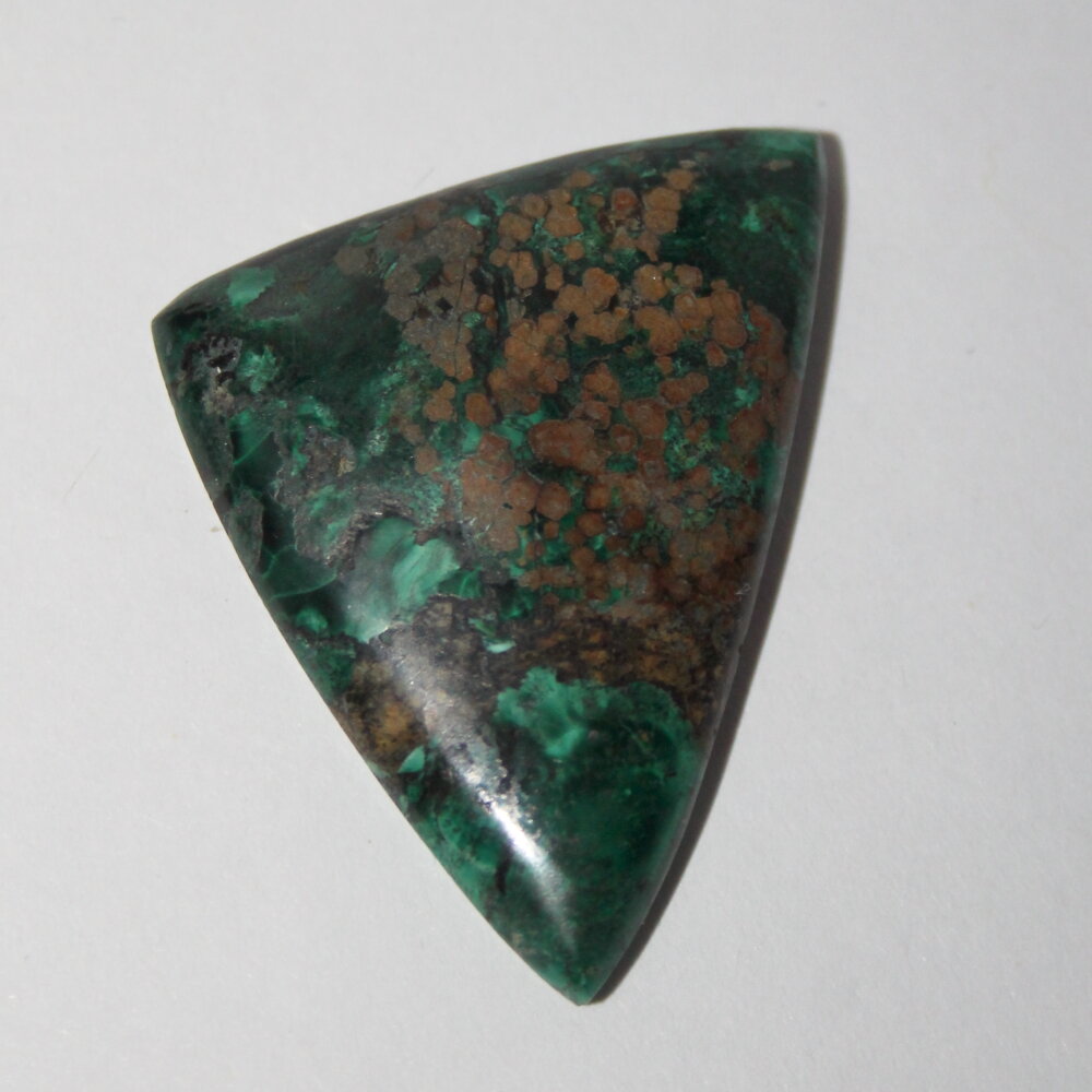 Малахит кабошон, натуральный камень, 35х25х3 мм, Урал, "True Stones"