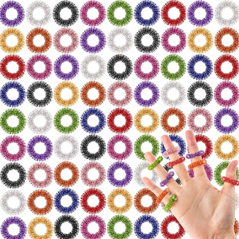 Сенсорные кольца-антистресс для детей и взрослых 10PC-Random