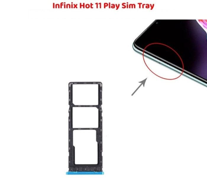 Держатель SIM для Infinix Hot 11 (X689F) (голубой) card holder адаптер переходник лоток слот для СИМ-карты