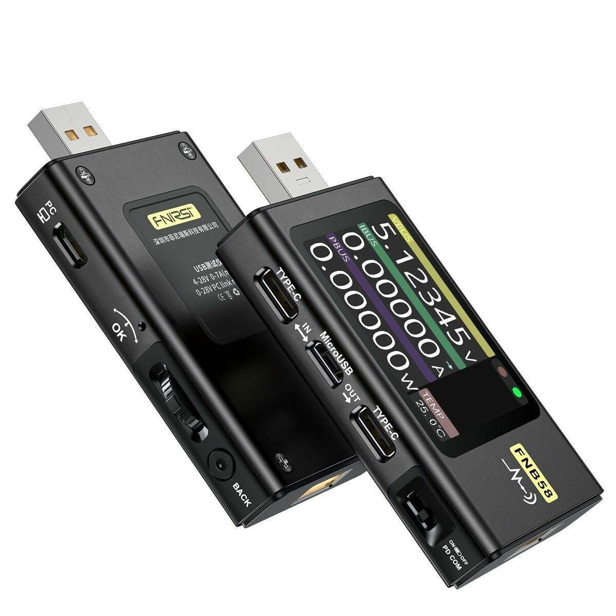 Тестер FNIRSI FNB58USB вольтметр амперметр, обнаружение быстрой зарядки, с версией Bluetooth, язык: английский
