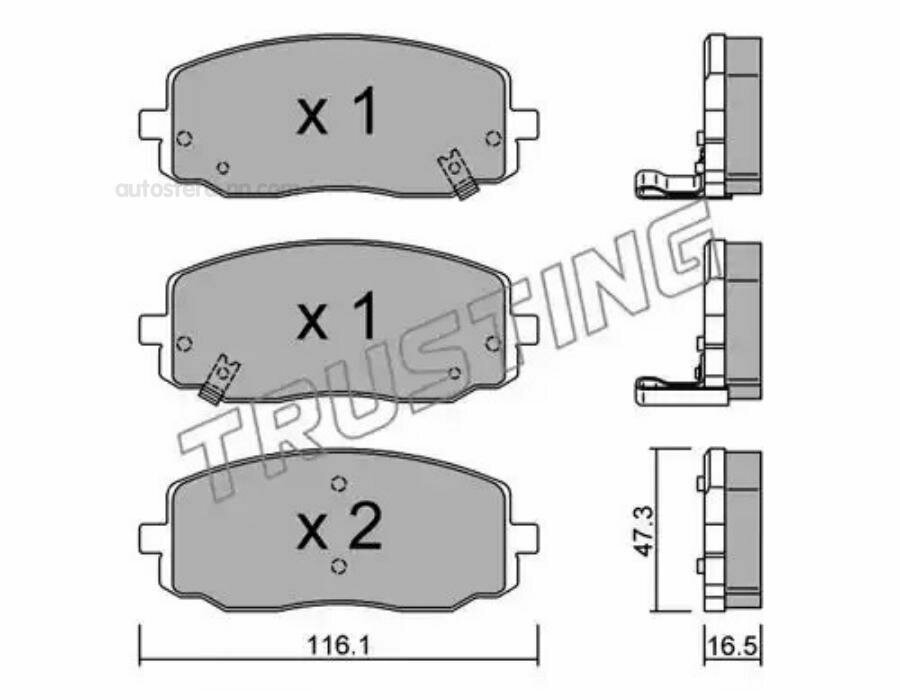 TRUSTING 6450 К-т дисков. тормоз. колодок HYUNDAI i10 1.1 2007- , KIA Picanto 2004- R