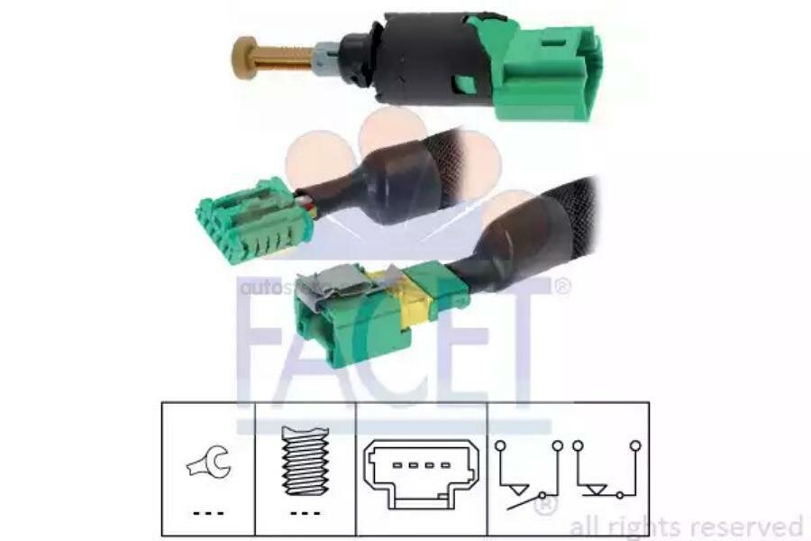 FACET 71213K Датчик стоп-сигнала CITROEN C2 1.1