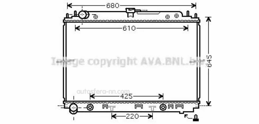 AVA DNA2297 Радиатор системы охлаждения NISSAN Pathfinder 2.5dCi Aut. 05-