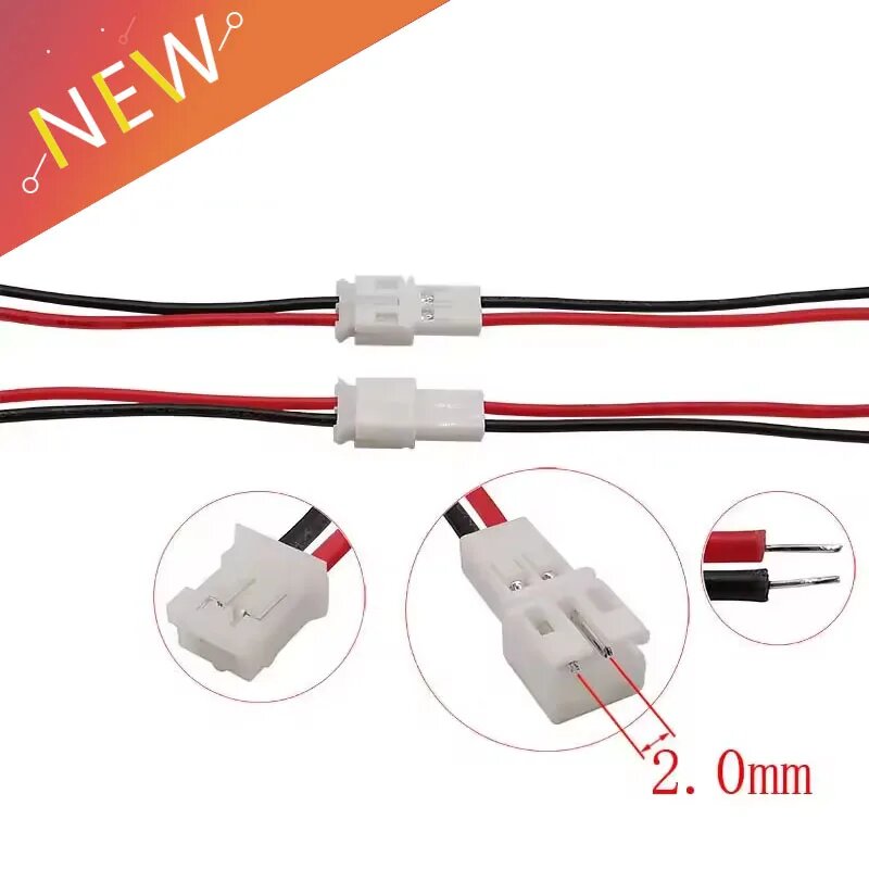 JST PH 2.0 разъем штекер 2P, 10Pairs