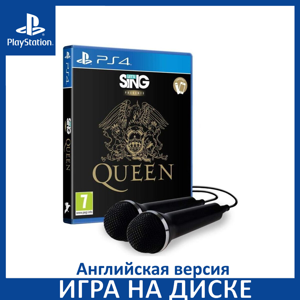 Игра Let's Sing: Queen + Микрофон Double Mic (2 шт) PS4 Английский язык Диск на PlayStation 4