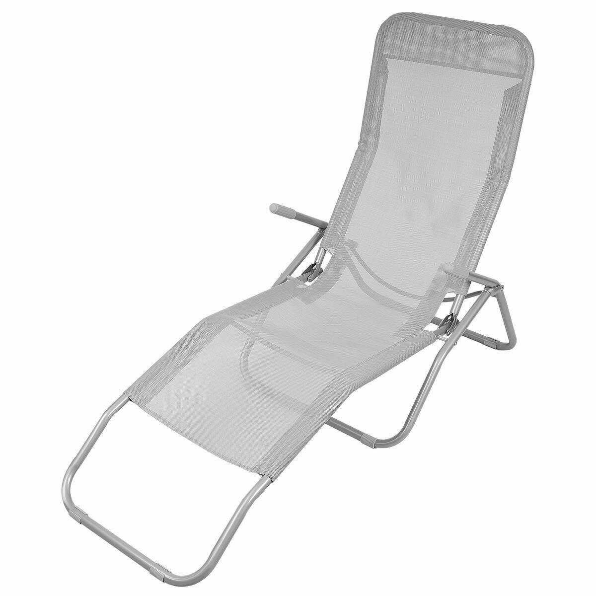 Decathlon Складной туристический шезлонг-кресло Enero Camp, с стальной рамой, до 100 кг, серый