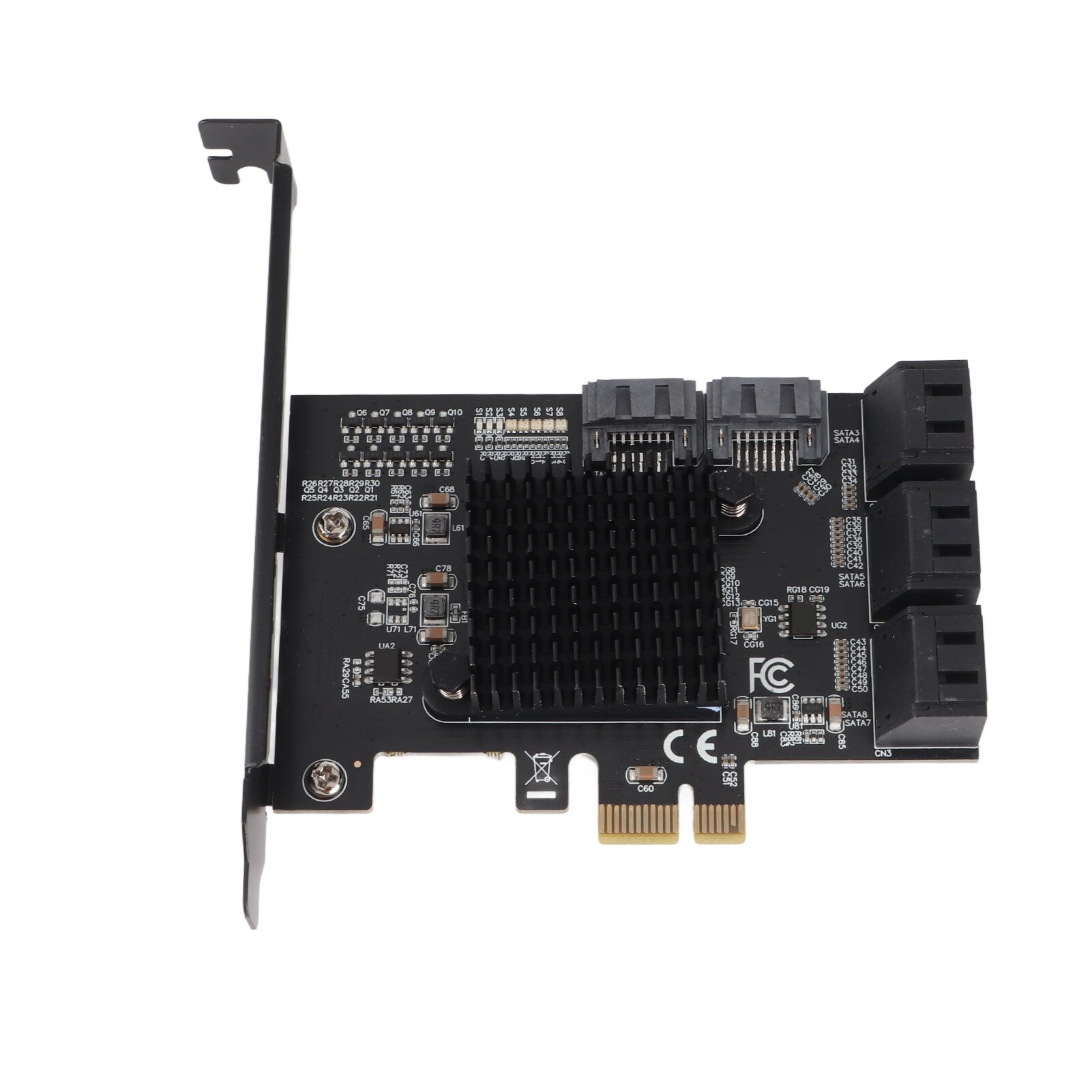 Карта SATA PCI-E x1, 8 портов SATA 3.0, для Windows 10