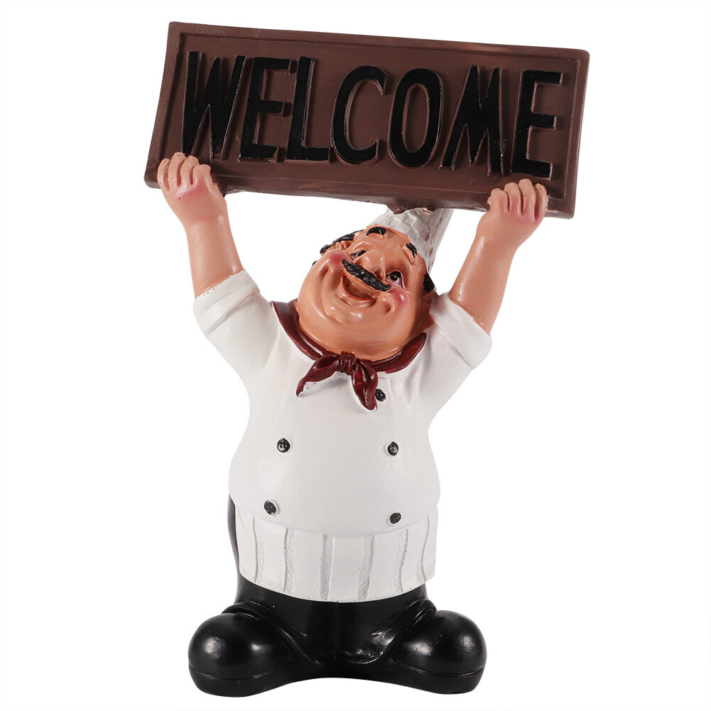 Фигурки повара из смолы, декоративные статуэтки, модели для бара или кофейни (#2)