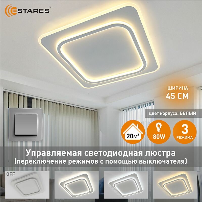 Управляемая светодиодная люстра VEGA dual 80W 2S