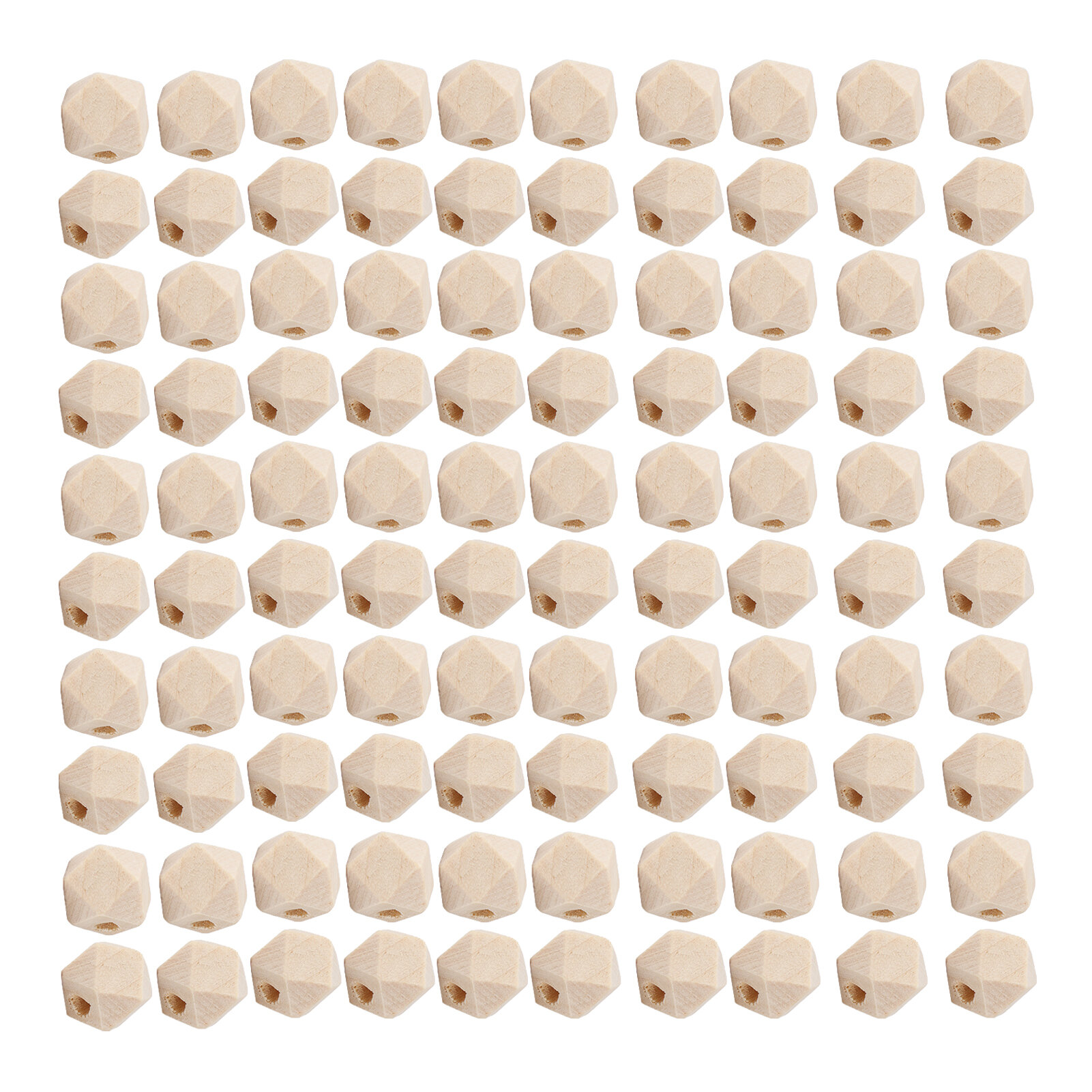 100 шт. восьмиугольных деревянных бусин для изготовления ожерелий и брелоков своими руками. Материалы для изготовления ювелирных украшений.