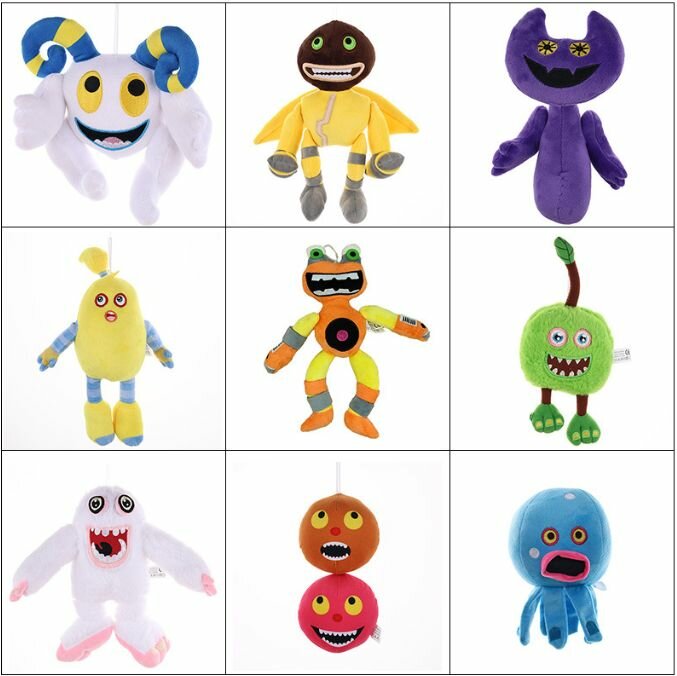 Мягкая игрушка My Singing Monsters / Мои поющие монстры - Mammott / Мамунт 20-30cm (Комплект из 9 моделей)
