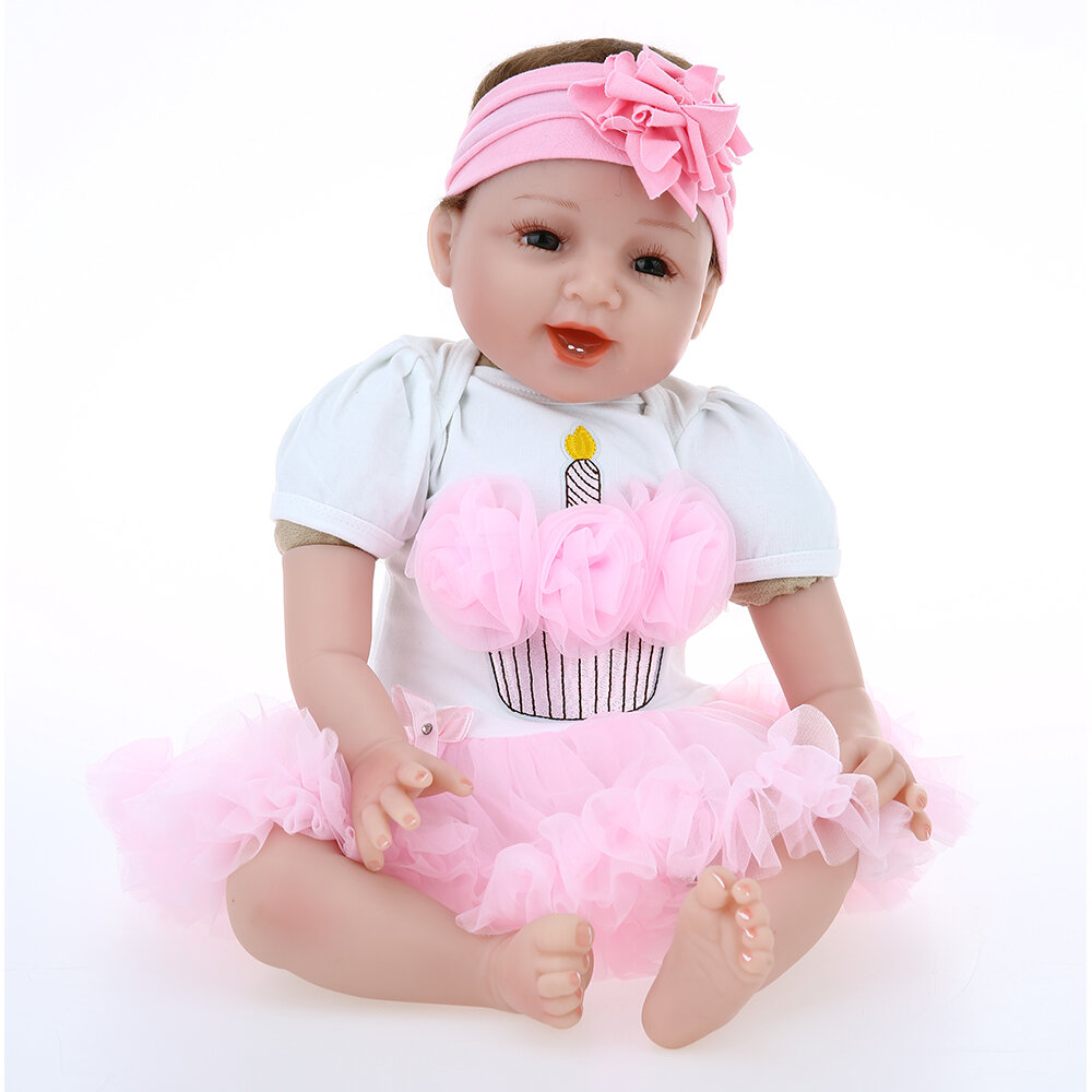 Кукла Reborn Baby Girl из силикона с открытыми глазами и улыбкой, кукла с одеждой, -kpa