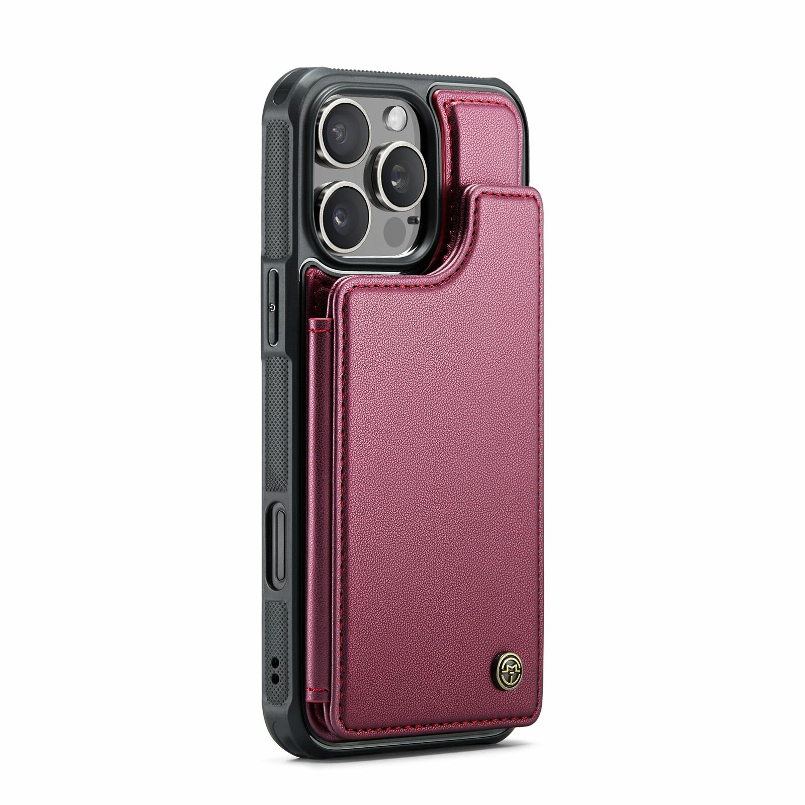 Чехол CaseMe Card Protection, для iPhone 16 Pro Max, бордовый