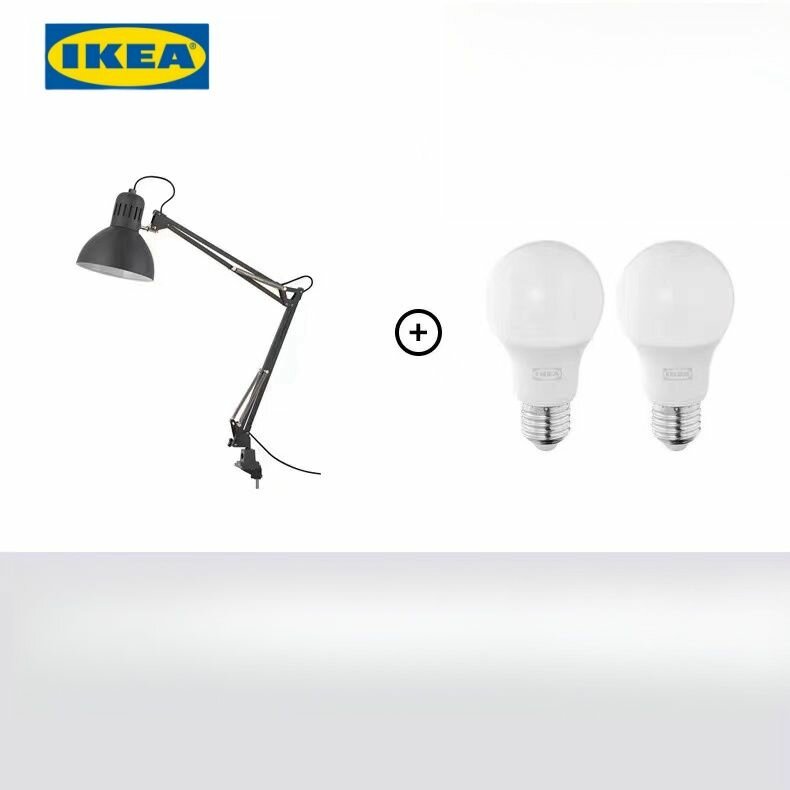 Лампа офисная IKEA терциал, E27, 13 Вт. Настольная лампа икеа TERTIAL. чёрный металл