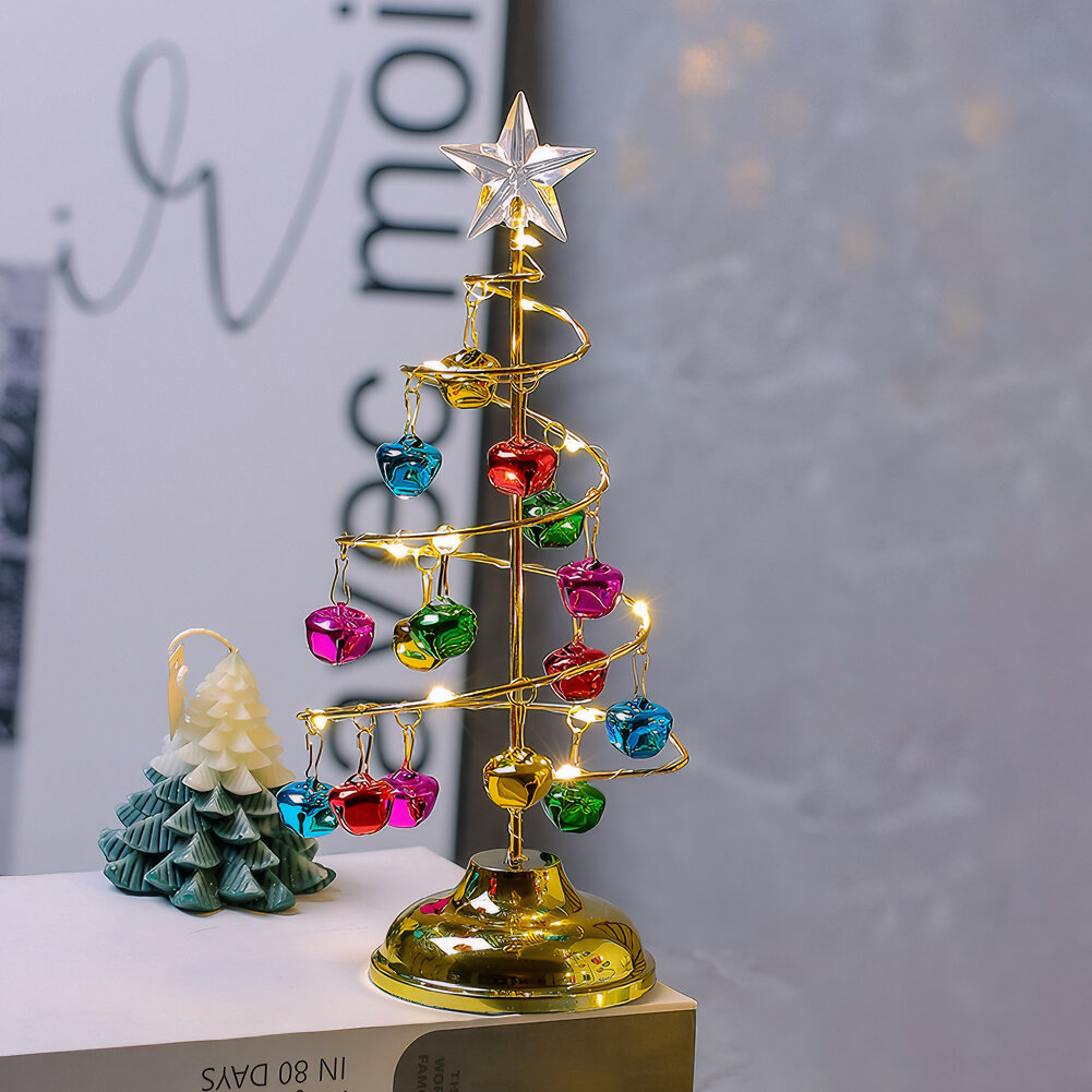 Светящийся хрустальный светодиодный ночник в форме Рождественской елки, водонепроницаемый ip44, креативные и веселые украшения для рабочего стола.