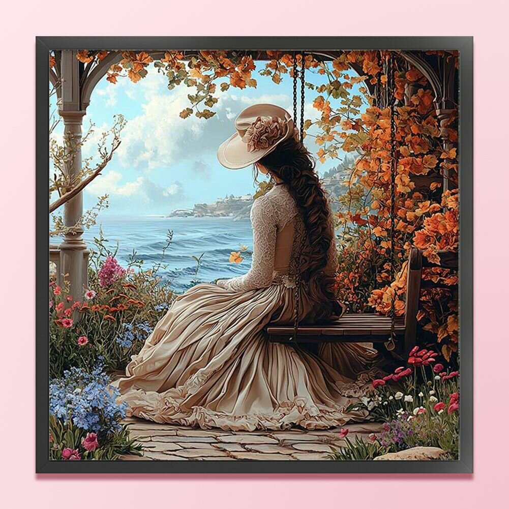 Полная вышивка эко-хлопковой нитью 11CT с принтом для девочек, набор для вышивки крестом, искусство 50x50 см