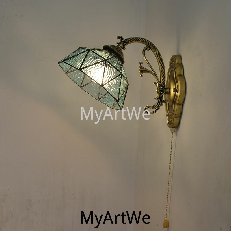 Бра MyArtWe M135W Стенной светильник с шнурком Стеклянная лампа от Тиффани