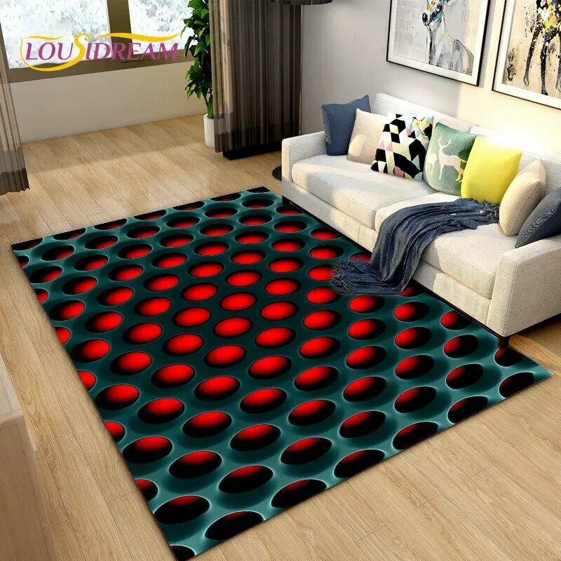 LOUSIDREAM 3D сетчатый ковёр с металлической текстурой Красный, 40x60cm, 13