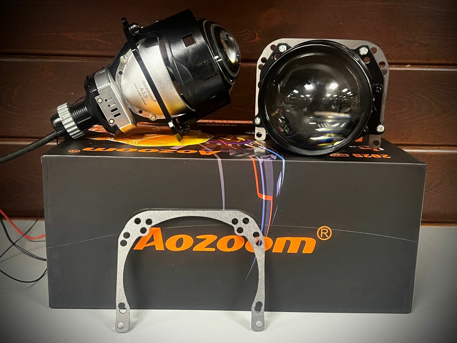 Би лед линзы Aozoom для BMW 5 E60 2003-2007 / Светодиодные линзы Аозум для БМВ Е60