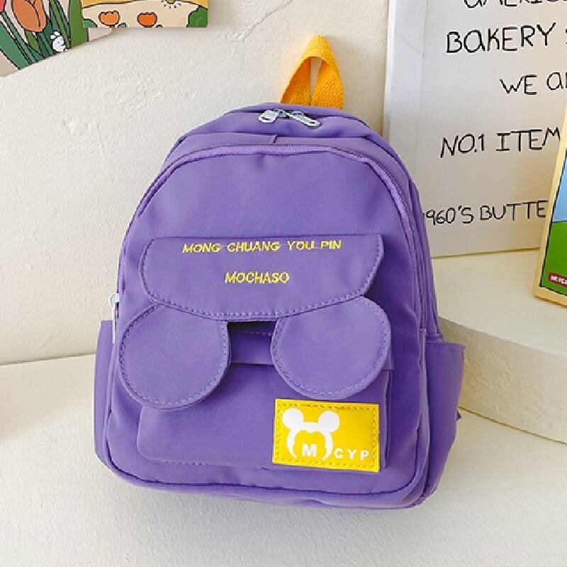 Kids backpack with ergonomic shoulder straps durable nylon school bag for preschool daily essentials, purple 27*21*9cm