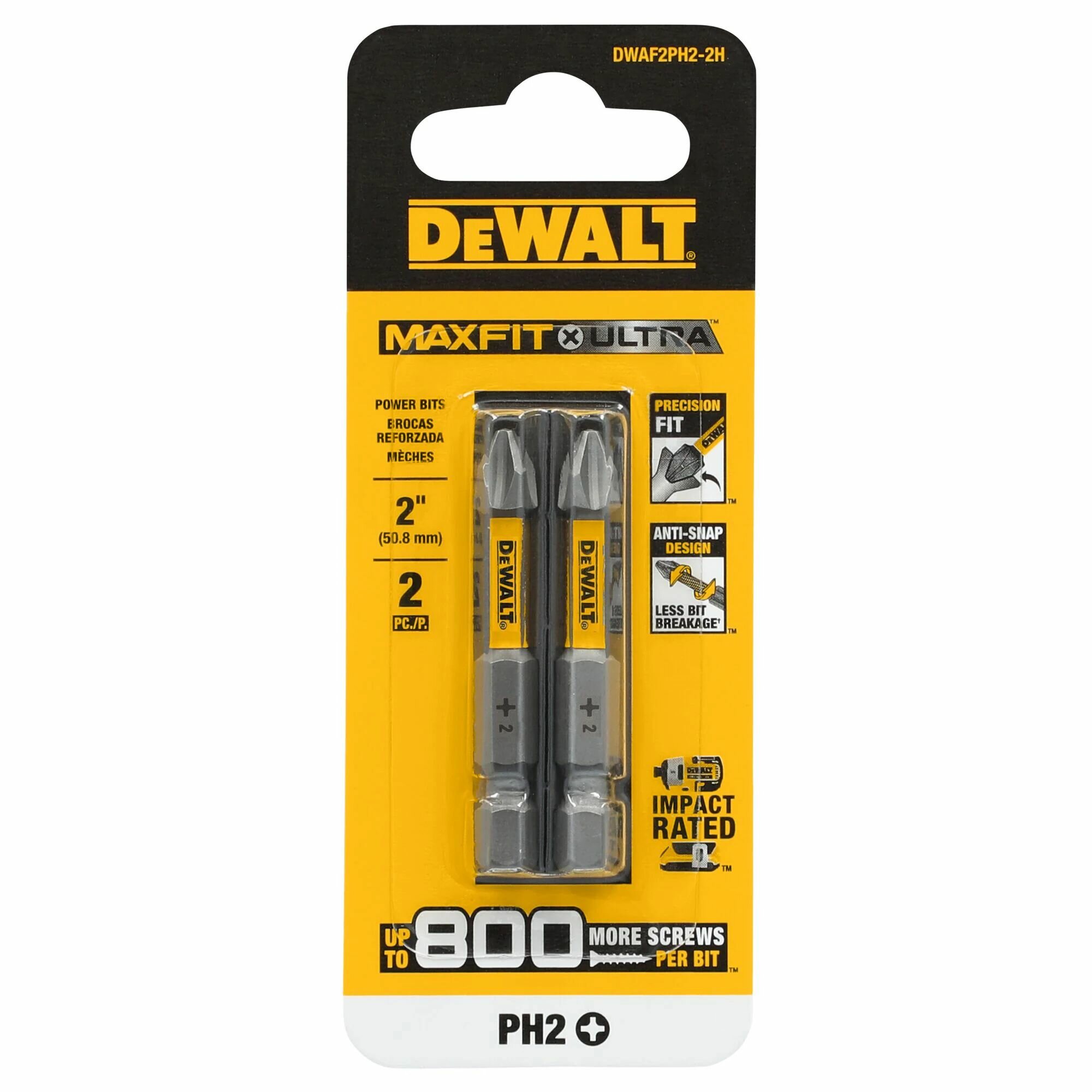 Биты DEWALT DWAF2PH2-2H, PH2, 50 мм, Для дрелей, гравёров и шуруповертов для дрели для гравёра для шуруповерта