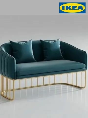 Модульный диван 65х75х75 см, темно-синий, золотой 65x75x75