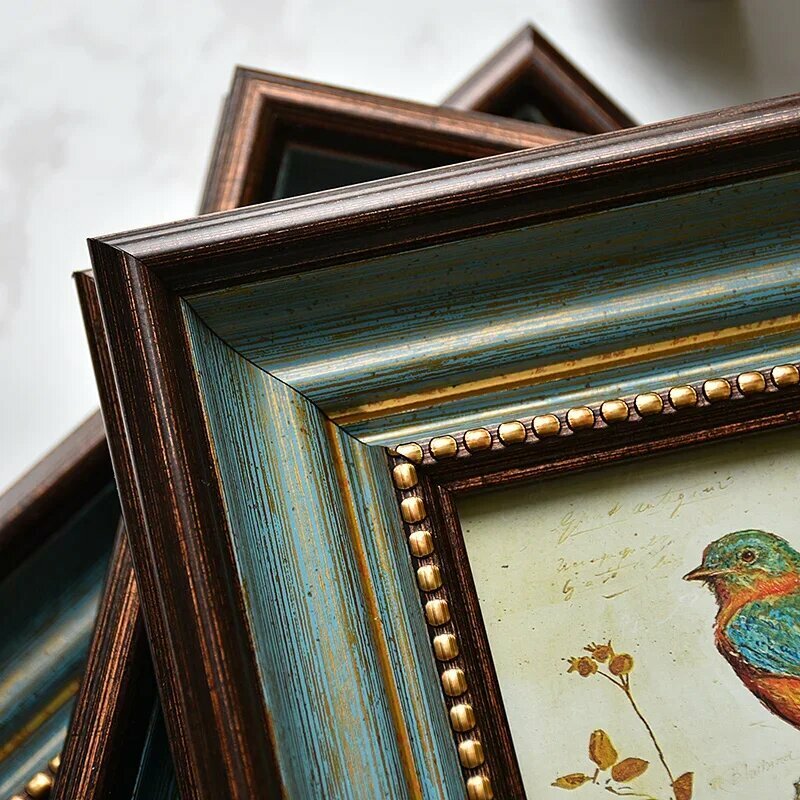 Деревянная фоторамка 6/7/10 дюймов, 7 Inch, Бирюзовый