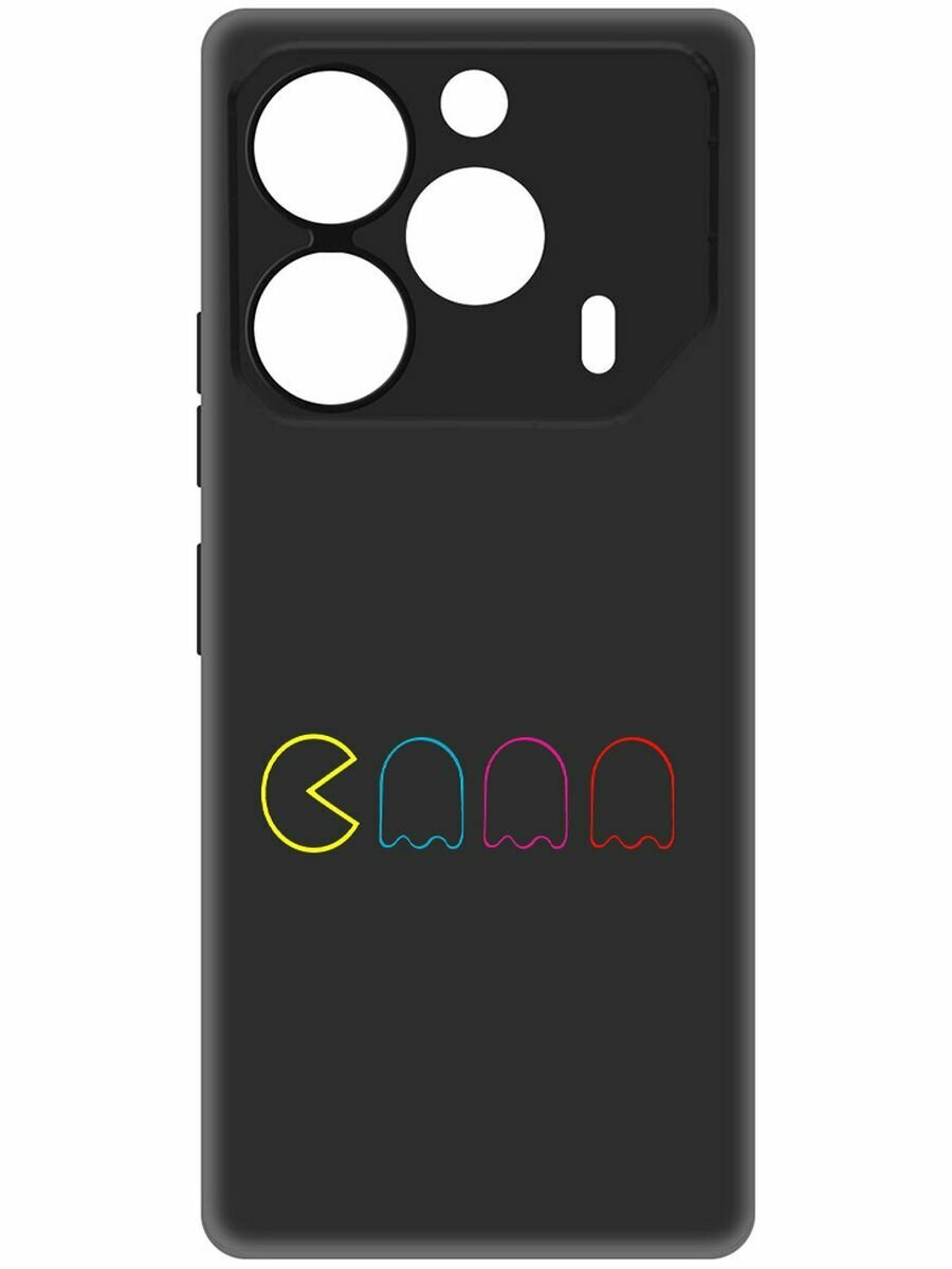 Чехол-накладка Krutoff Soft Case Пакман для TECNO Pova 6 Pro черный