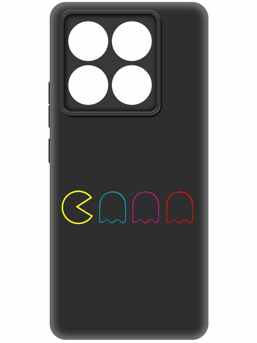 Чехол-накладка Krutoff Soft Case Пакман для Xiaomi 14T Pro черный