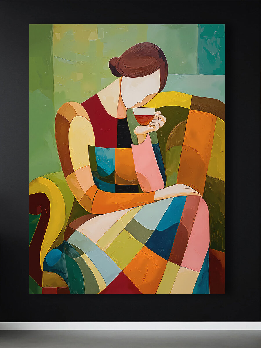 Картина интерьерная - "Абстрактные люди, силуэты" , 40х60 см.