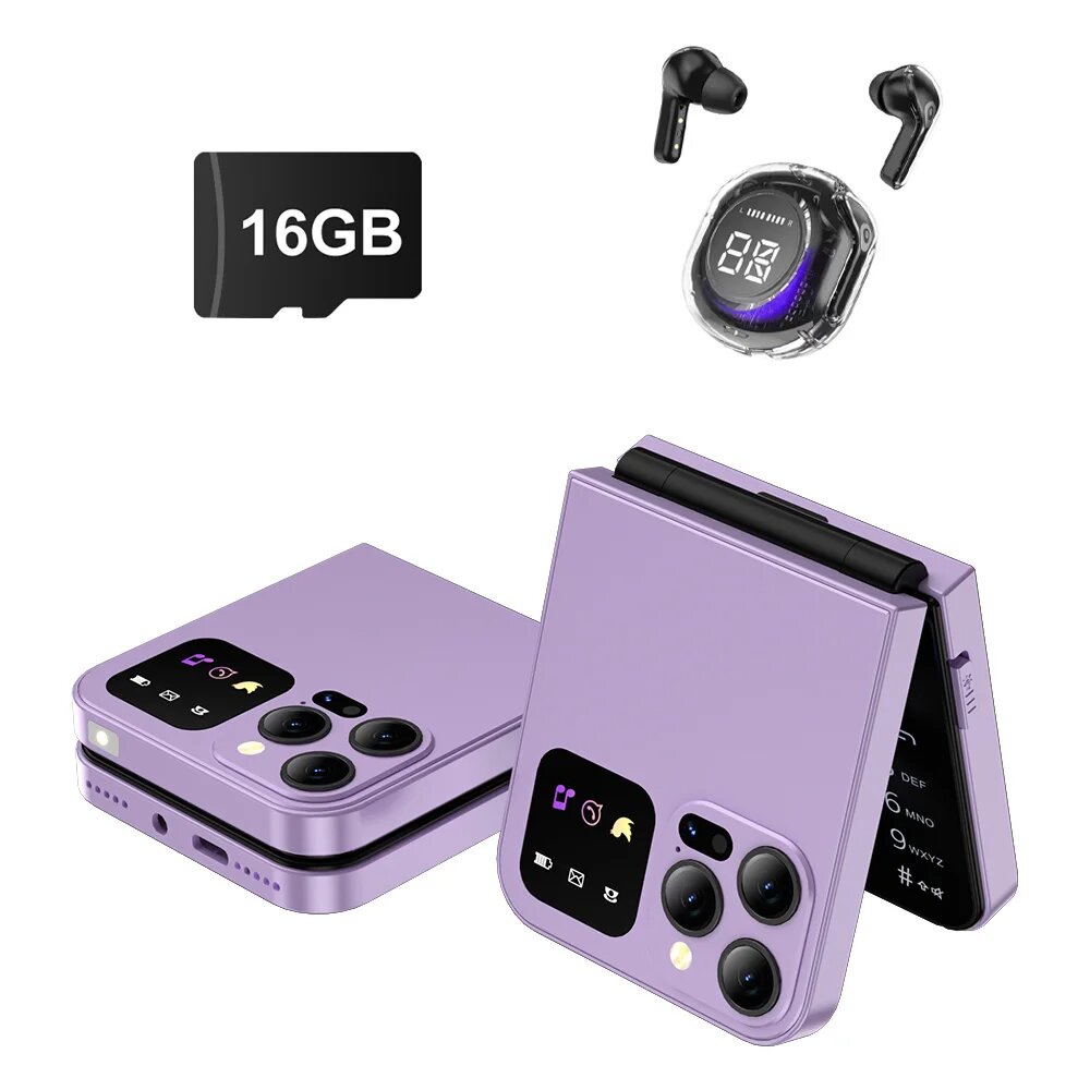 SERVO A50 PR0 Flip Mobile Phone Dual SIM 2G Network Blacklist Auto Call Record FM Radio Flashlight Type-C Camera Foldable Phones