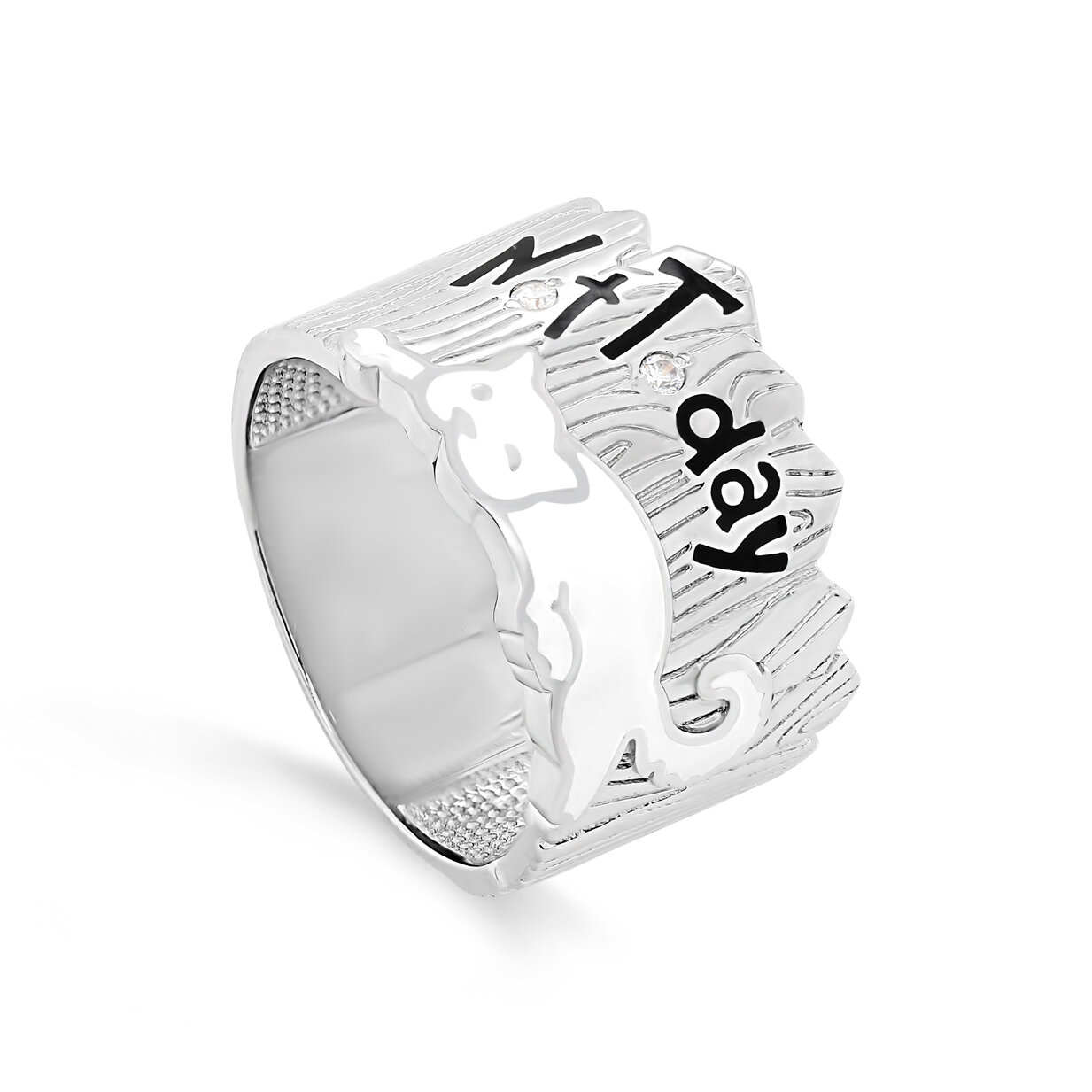 Кольцо, серебро, 925 проба, фианит