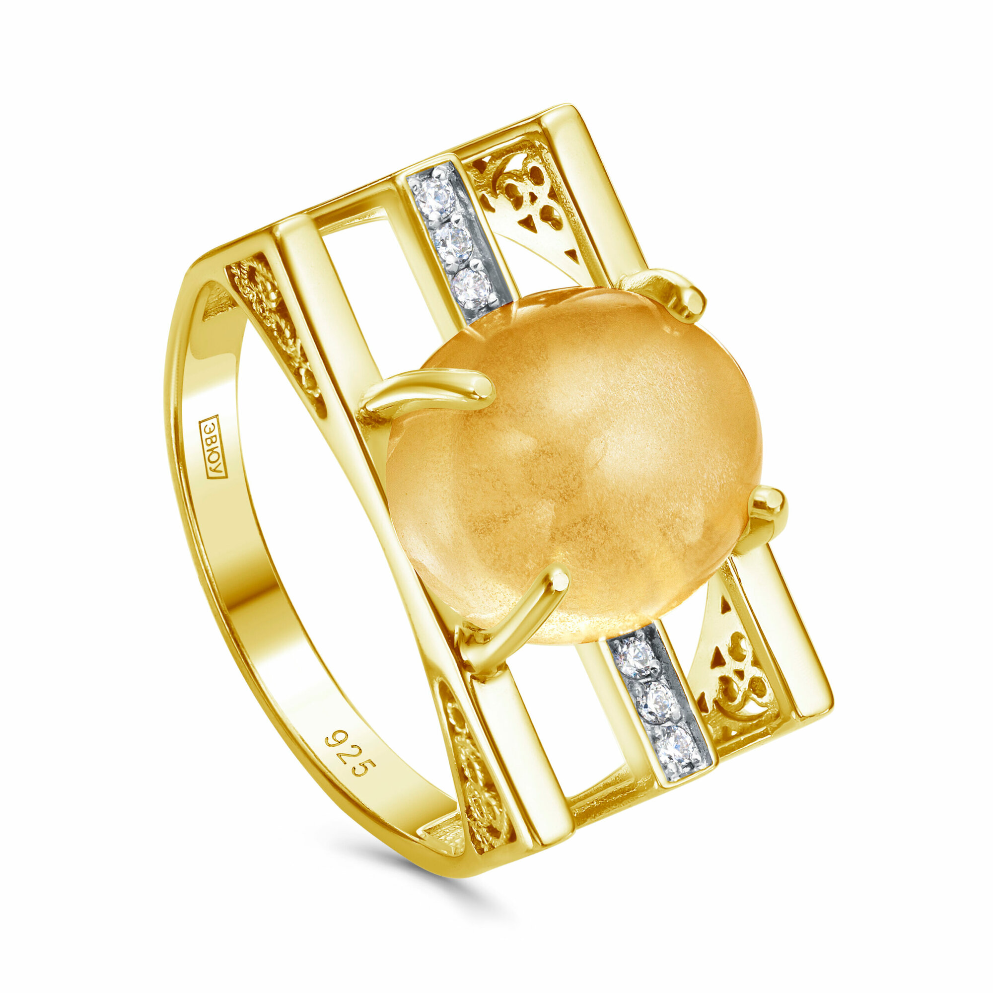 Кольцо, серебро, 925 проба, ситалл